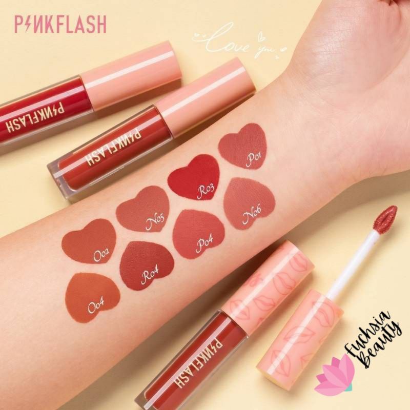 Jual Pinkflash Lipcream Lasting Matte Lipstick Oh My Kiss Hot Colours ...