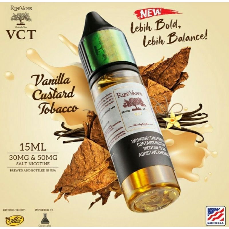 Jual Liquid VCT Vanilla Custard Tobacco 15ML - VCT salt nic USA ...