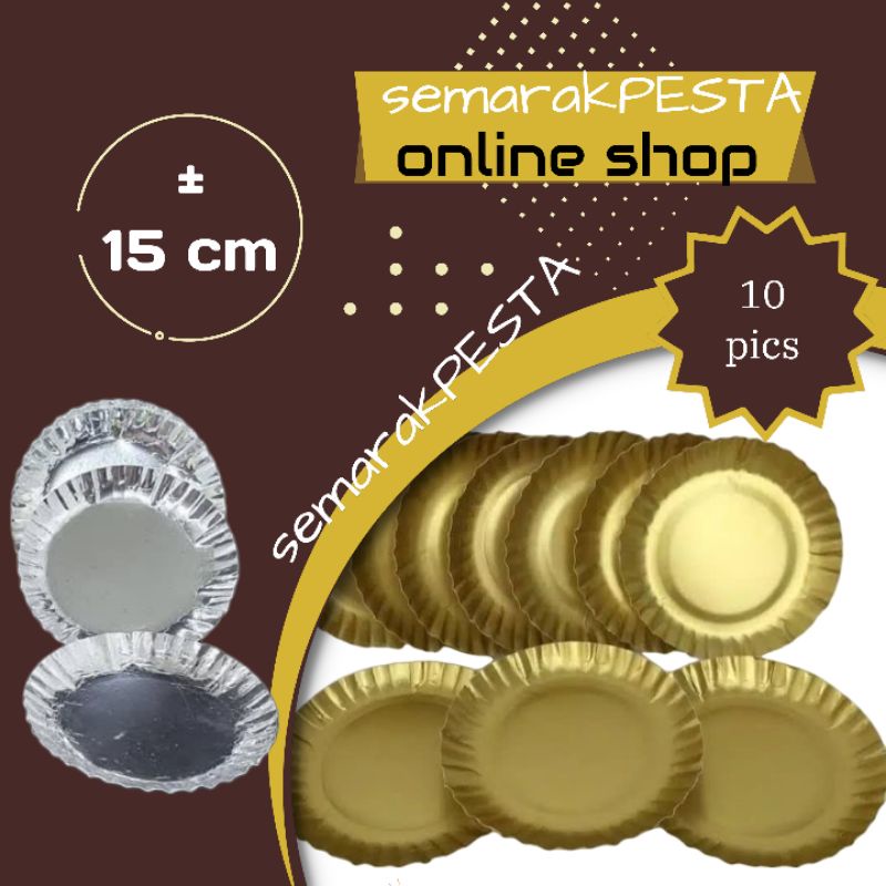Jual piring kue kertas, piring ultah, piring bulat, piring emas, piring silver, piring kue ultah ...