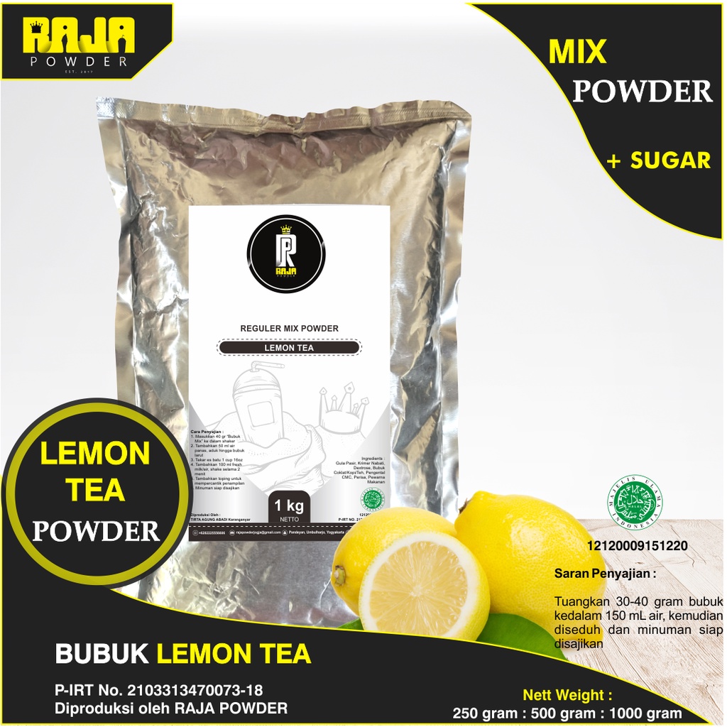 Jual Bubuk Lemon Tea Bubuk Minuman Teh Lemon Powder 1 kg / 1000 gram ...