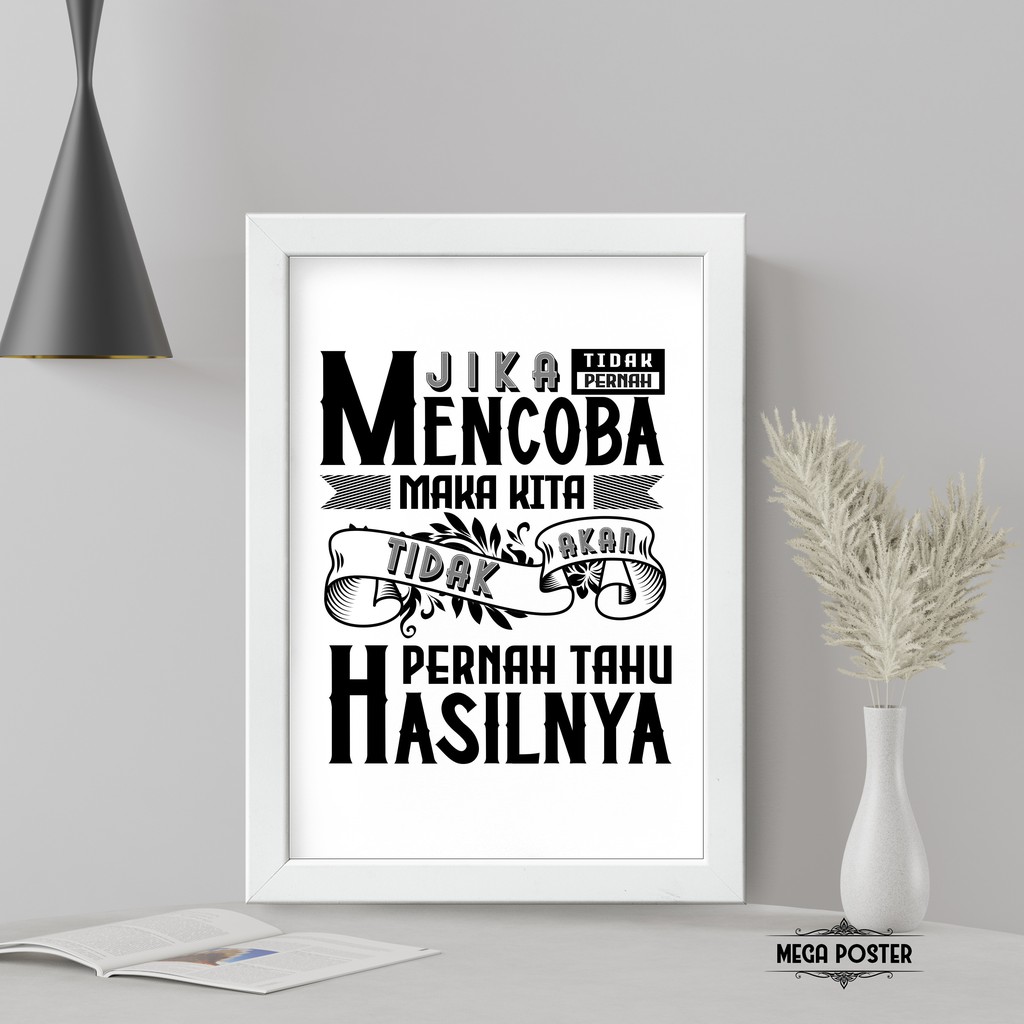 Jual Poster Motivasi Hidup - MENCOBA AGAR JADI TAHU - Hiasan Dinding ...