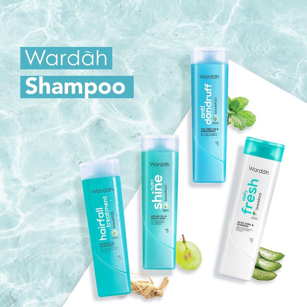 Jual Wardah Shampoo 170 ml || anti ketombe || perawatan rambut rontok ...