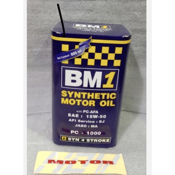 Jual oli mesin motor BM1 SYNTHETIC Motor Oil SAE 15W-50 800ml orisinil ...