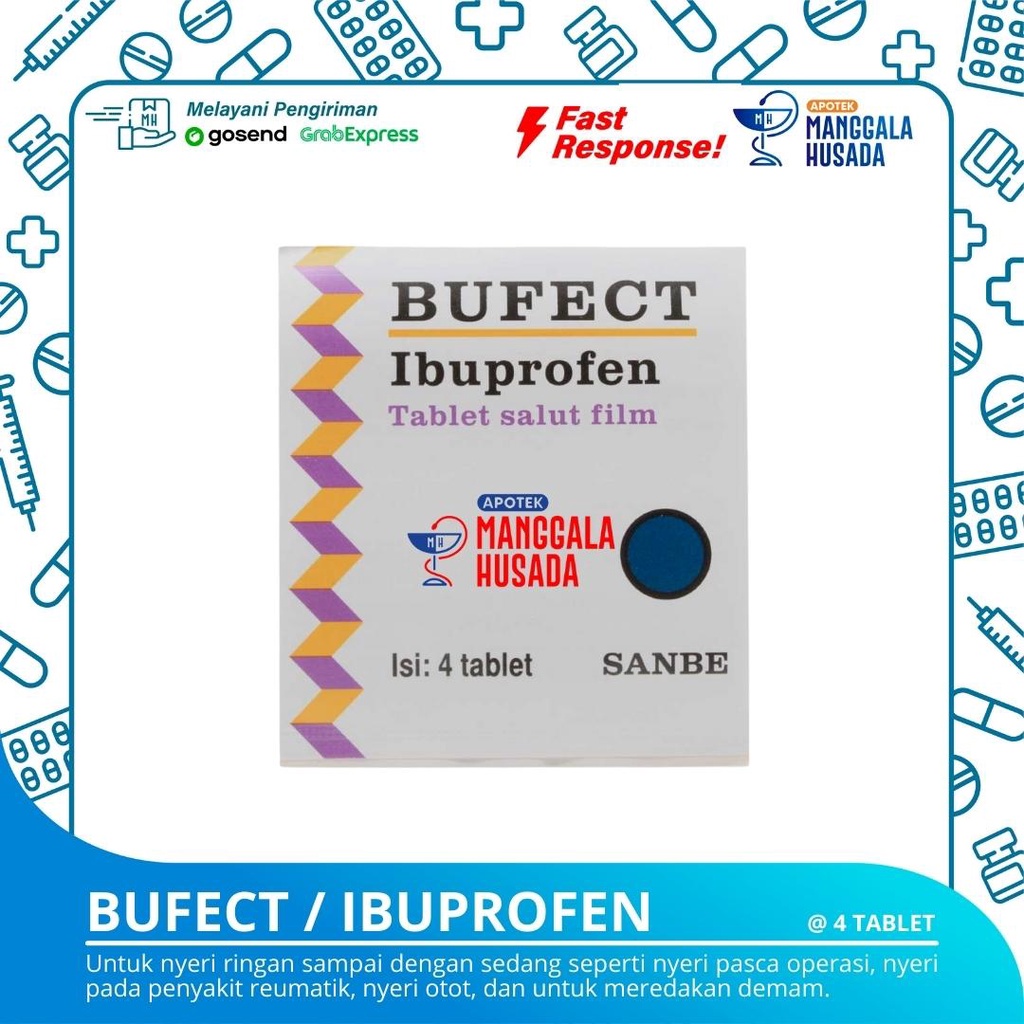 Jual BUFECT / IBUPROFEN PER STRIP @ 4 TABLET | Shopee Indonesia