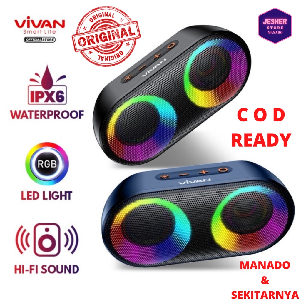 Jual Bluetooth Speaker RGB VIVAN VS16 Full Bass TWS 10W IPX6 Anti Air ...