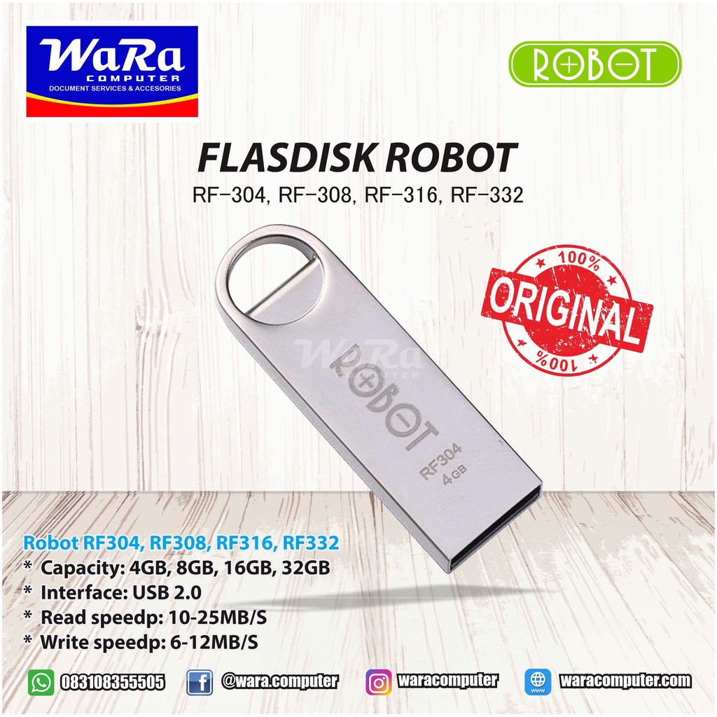 Jual Flashdisk Robot RF-304 4GB, RF-308 8GB, RF-316 16GB, RF-332 32GB ...