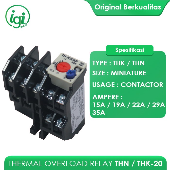 Jual THERMAL OVERLOAD RELAY THK 20 THN 20 OVERLOAD TH-K 20 TH-N 20 ...