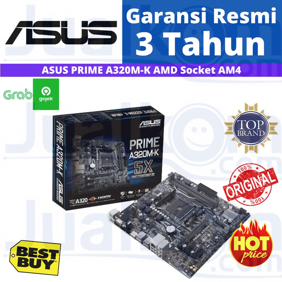 Jual Motherboard ASUS PRIME A320M-K AMD socket AM4 A320MK Indonesia ...