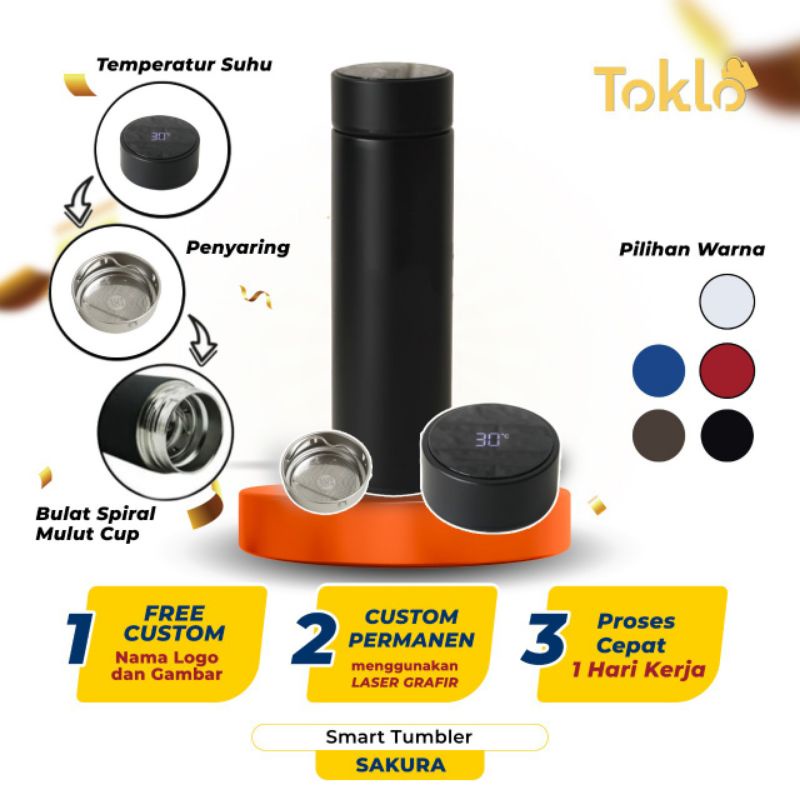Jual SMART TUMBLER CUSTOM LASER GRAFIR || Botol Minum, Termos tumbler ...