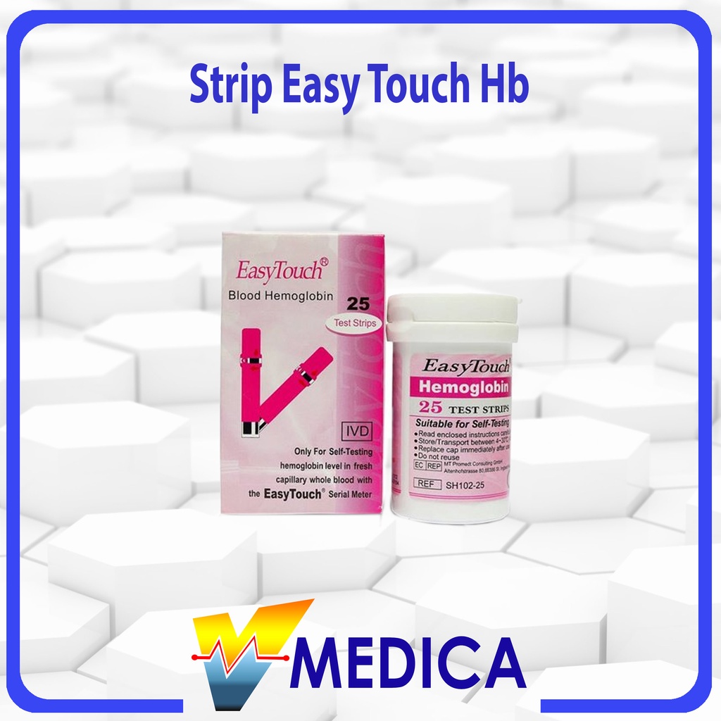 Jual Strip Hemoglobin Easy Touch isi 25 strip / Refill Test Strip HB ...
