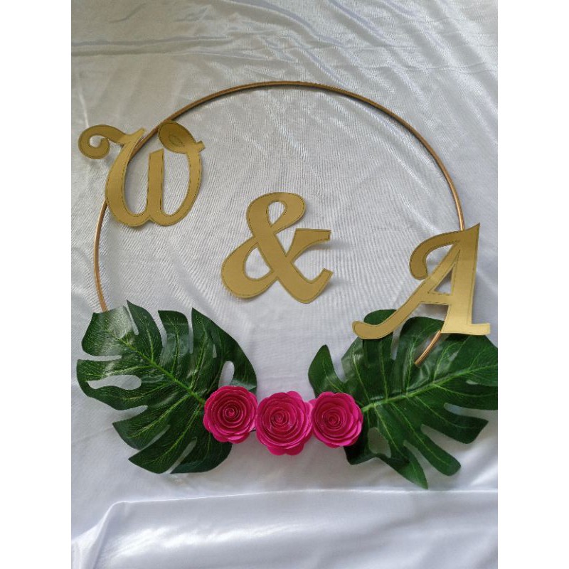 Jual Lingkaran backdrop lamaran tempat inisial SIAPKIRIM | Shopee Indonesia