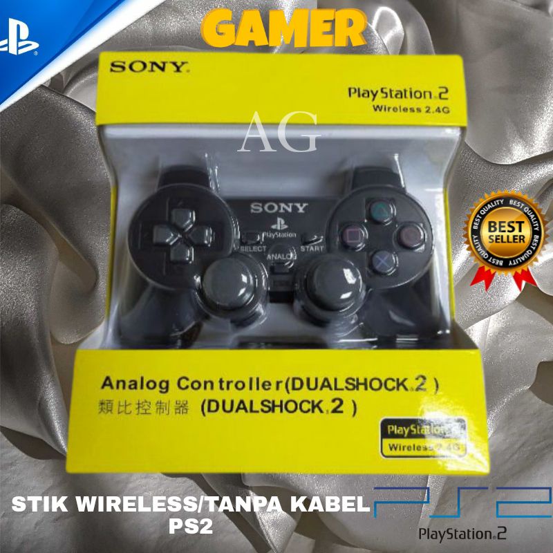 Jual STIK PS2 WIRELESS TANPA KABEL/ANALOG CONTROLLER PLAYSTATION 2 ...