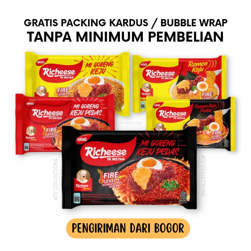 Jual RICHEESE MIE GORENG KUAH KEJU LEVEL 0 LEVEL 3 LEVEL 5 READY STOCK