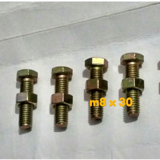 Jual Baut + Mur M8 8 x 30mm Indonesia|Shopee Indonesia