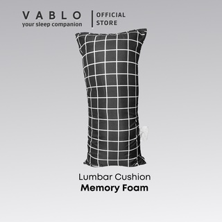 Jual Vablo bantal lumbar cushion memory foam micro - motif hitam ...