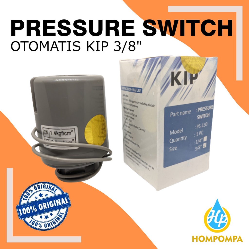 Jual OTOMATIS PRESSURE SWITCH 3/8" KIP PS-130 Lubang Besar - SPAREPART ...