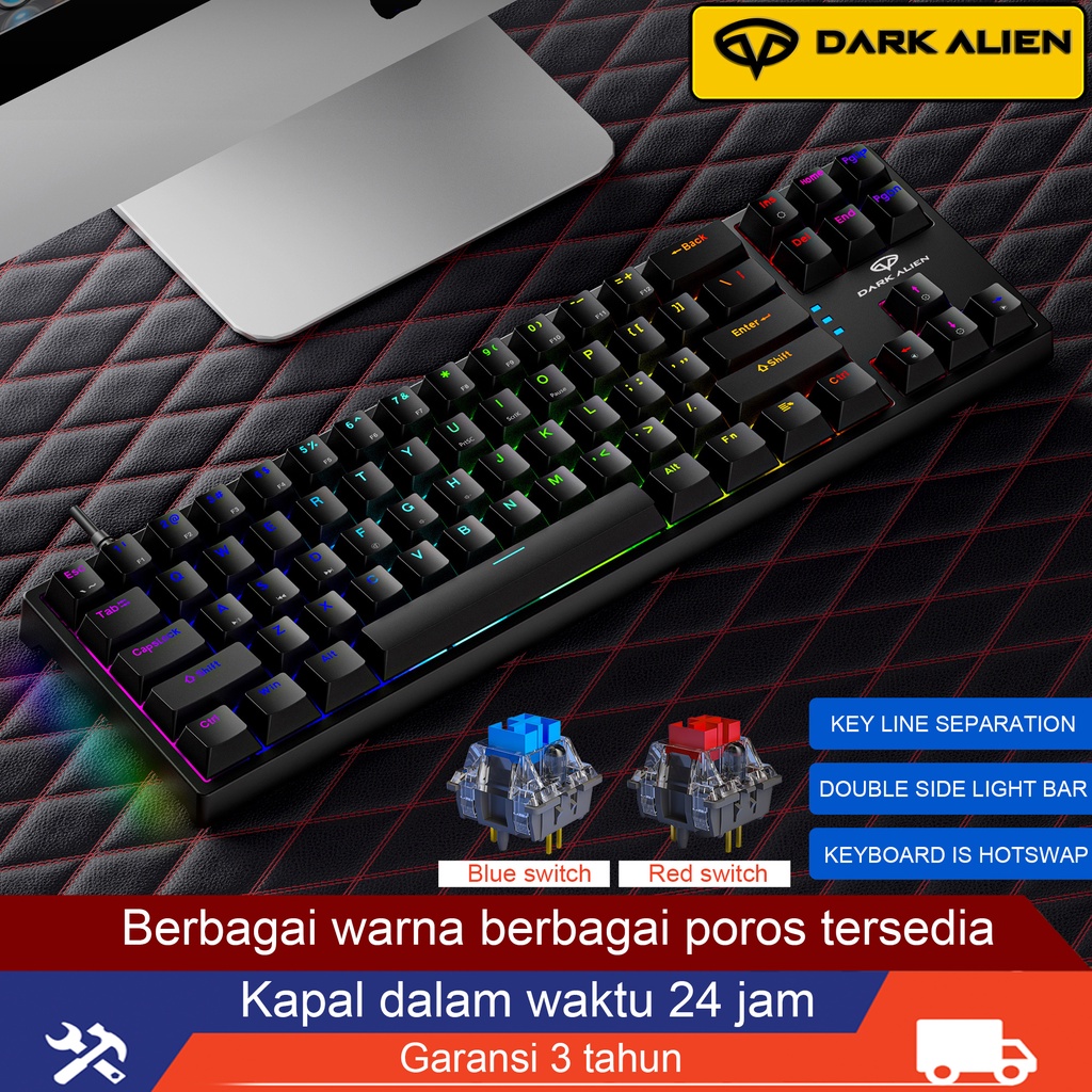 Jual DARK ALIEN K710 keyboard mechanical gaming rgb wired outemu type-c ...