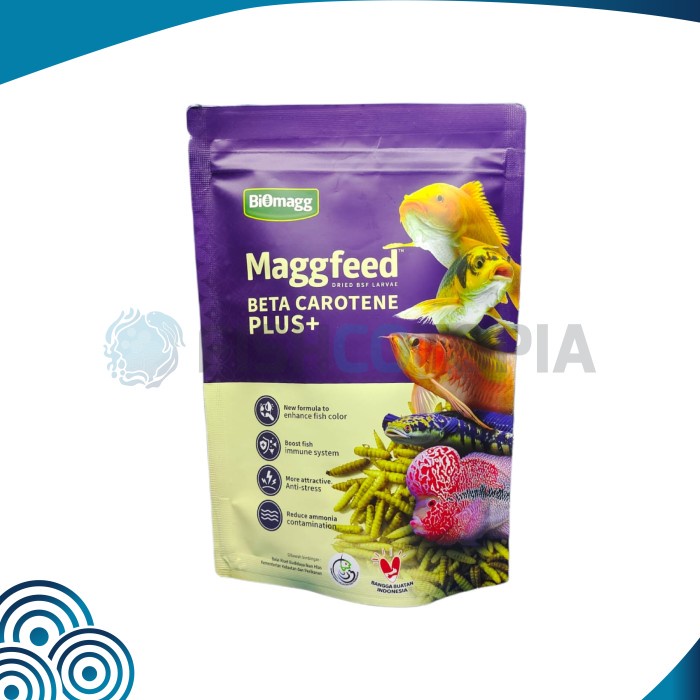 Jual Maggot Kering BSF Maggfeed + Betacarotene Pakan Channa Koi Arwana ...