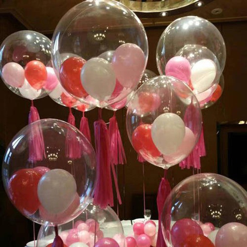 Balon PVC Transparan Led Balon Foil Party Acara Balon Bulat Transparan ...