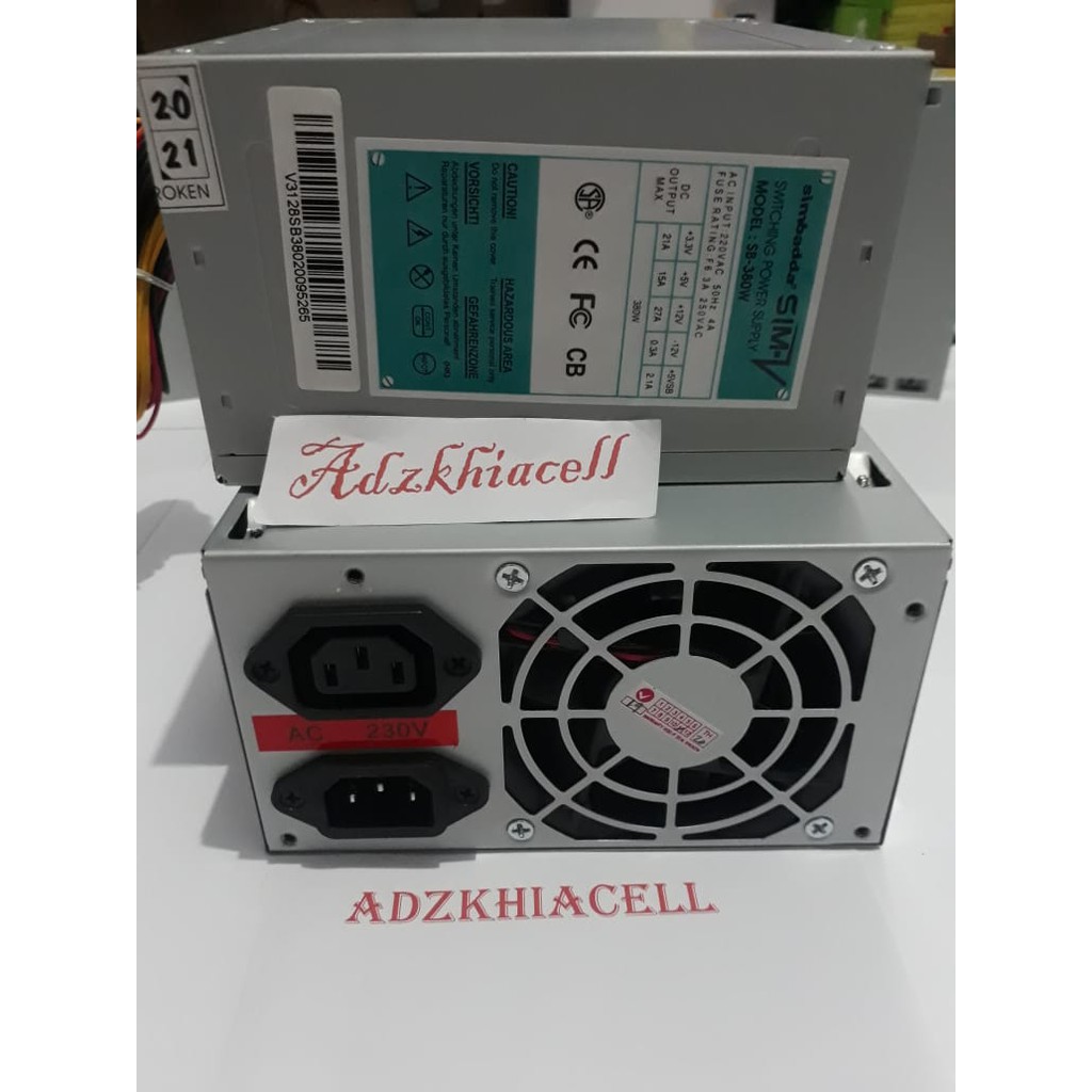 Jual Psu pc power supply CPU PSU Simbadda 380W Indonesia|Shopee Indonesia
