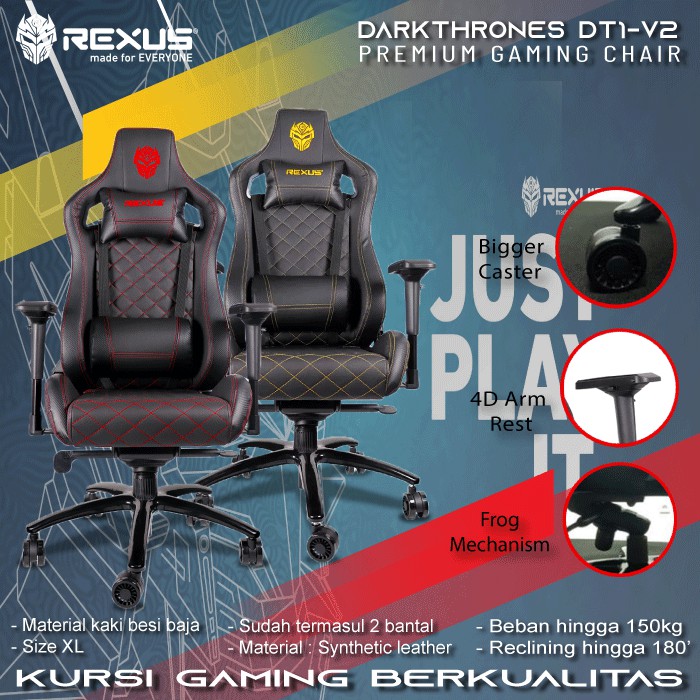 Jual KURSI GAMING CHAIR BANGKU GAMING YOUTUBER KURSI RXUS GAMERS MURAH ...