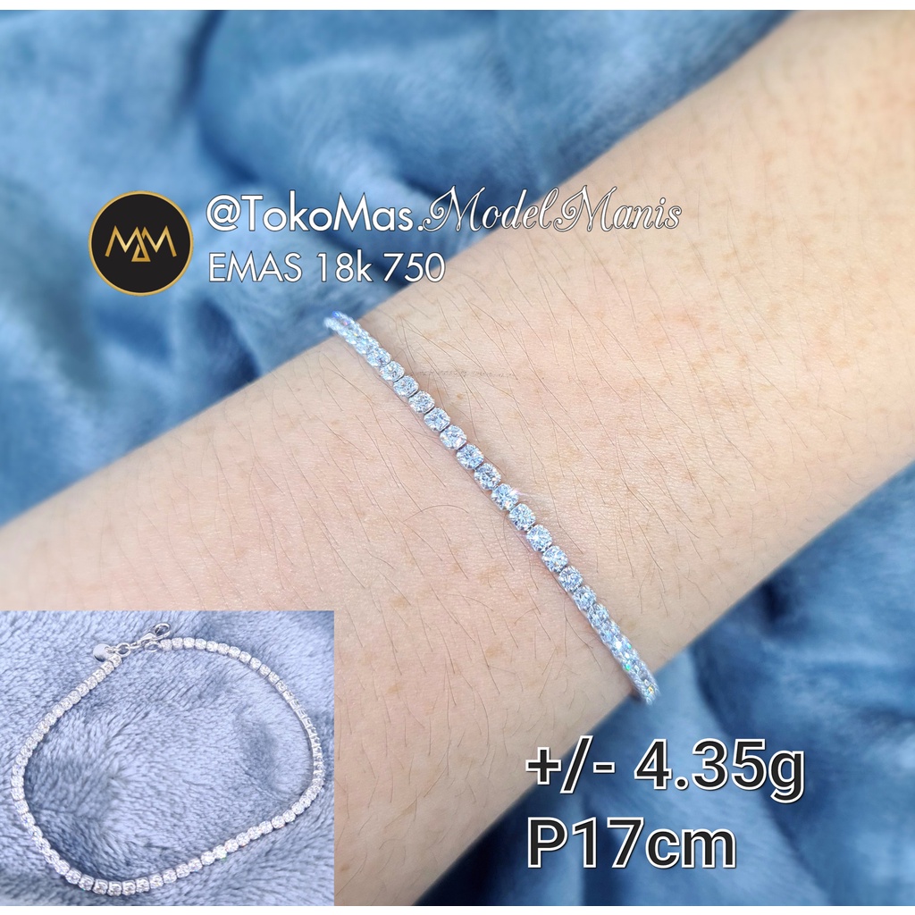 Jual New Gelang Emas listring Real Diamond looks emas putih rosegold ...