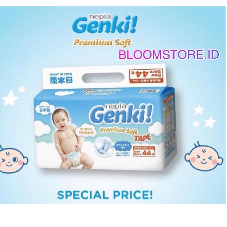 Jual NEPIA GENKI Premium Tape Newborn NB 44 NB44 Popok Diapers Perekat Taped Tapped New Born ...