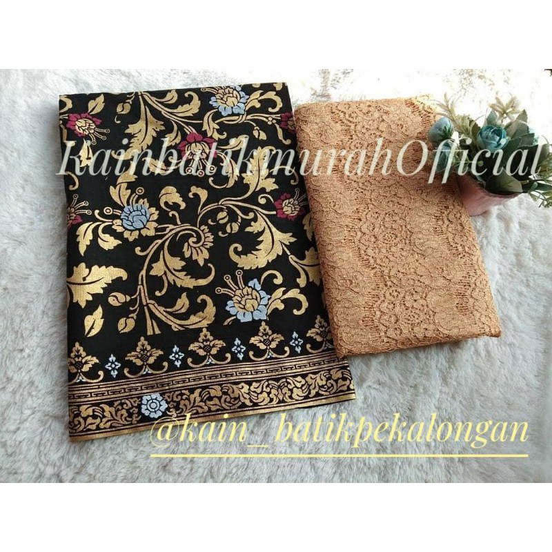 Jual Kain Batik Prada TERMURAH set Brukat Kode 391 Jarik Kebaya Couple Katun Seragam Bridesmaid ...