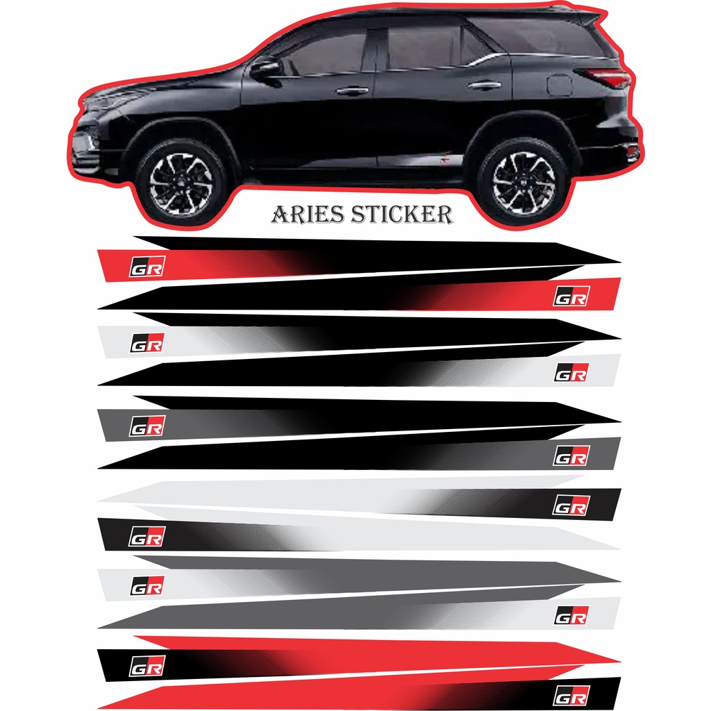 Jual Stiker striping lis body fortuner GR Indonesia|Shopee Indonesia