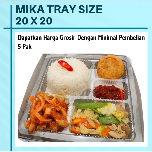 Jual HARGA GROSIR ! Tray Mika Nasi Box 20 x 20 / Mika Makanan Kotak Box ...