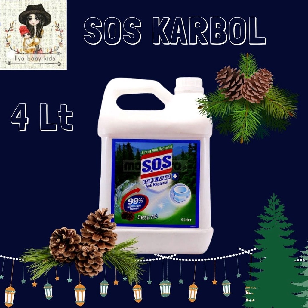 Jual SOS Karbol Classic Pine Anti Bacterial Jerrycan 4 Liter ...