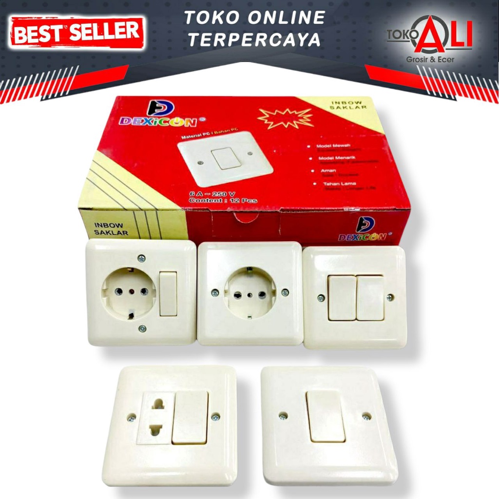 Jual DEXICON IB Saklar Dinding Tanam Tembok Lampu Engkel Seri Stop Dan ...