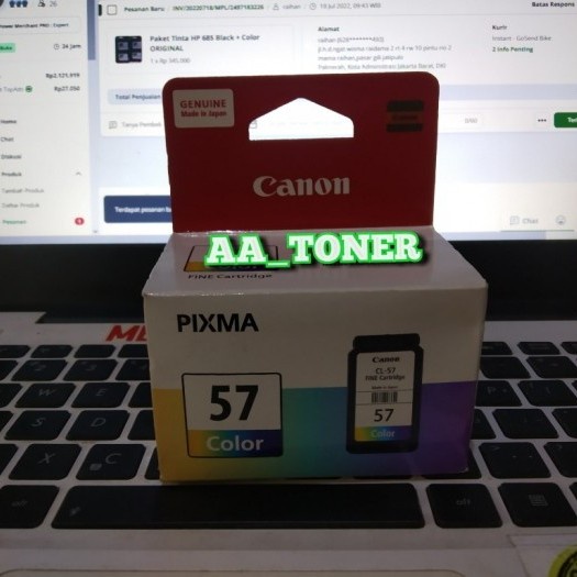 Jual Tinta Cartridge Canon 57 Color ORIGINAL | Shopee Indonesia