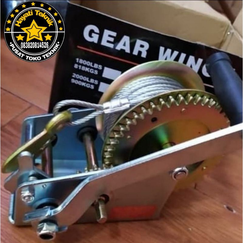 Jual Alat derek manual 2000 LB - 1 Ton + Sling 10 meter Hand winch ...