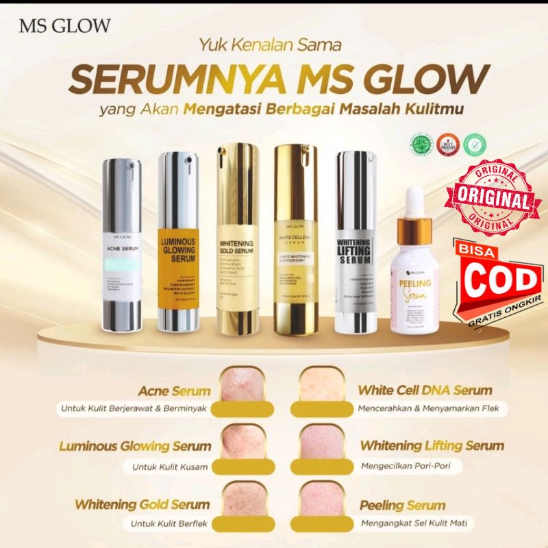 Jual SERUM MS GLOW / MS GLOW SERUM ALL VARIAN ( LUMINOUS / LIFTING ...