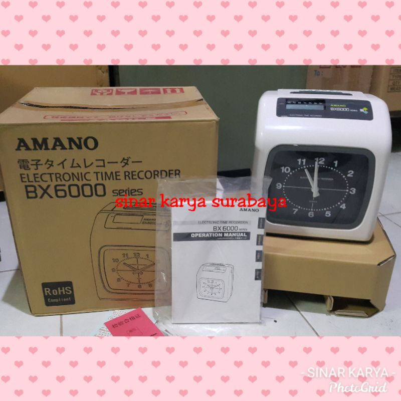 Jual Mesin Absensi AMANO BX6200 Time Recorder kartu manual digital ...