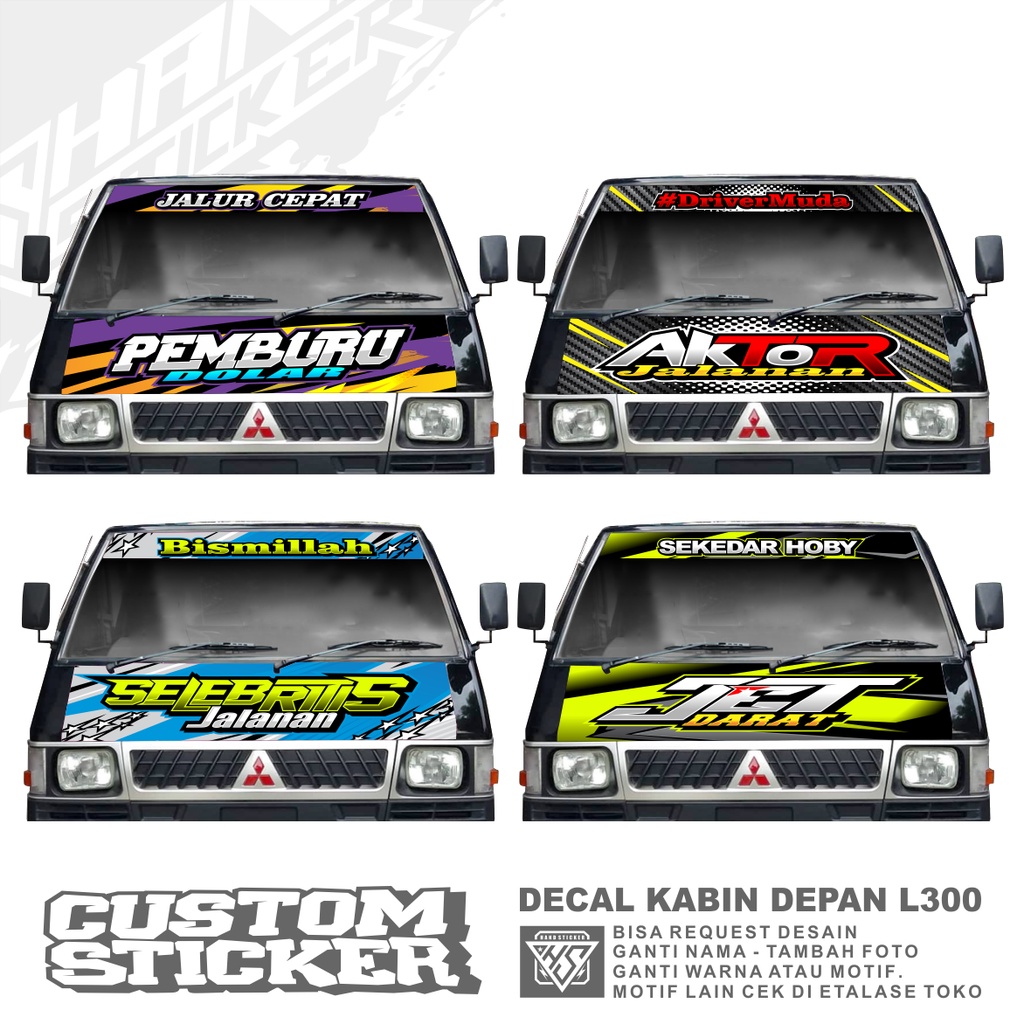 Jual Sticker l300 Atau Decal Print Custom Kabin Depan L300 Bisa Request ...