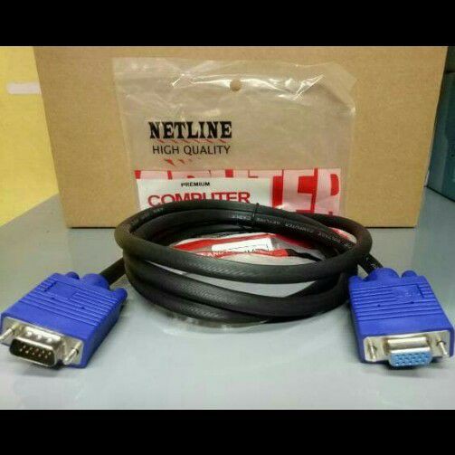 Jual Kabel VGA 1,5 Meter Male to Female Netline Indonesia|Shopee Indonesia