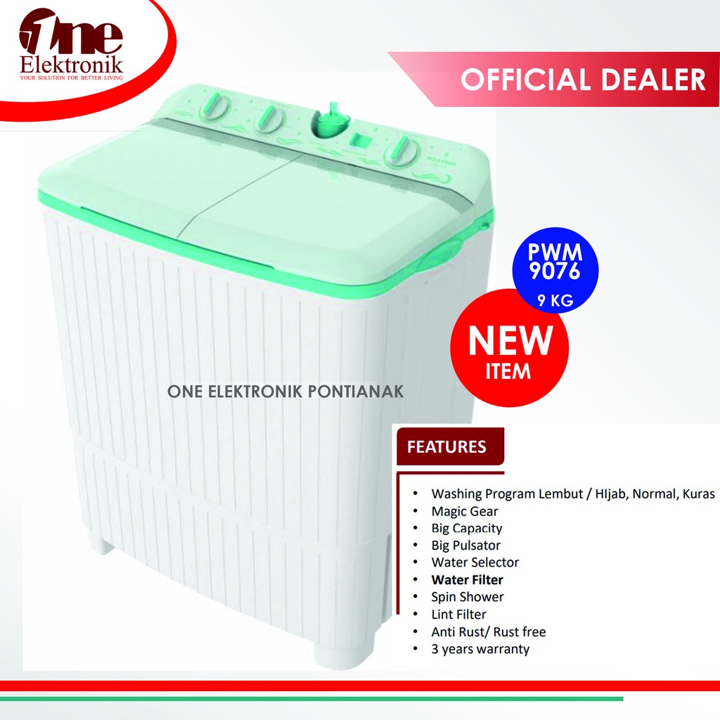 Jual Mesin Cuci 2 Tabung Polytron 9KG PWM 9076 | Shopee Indonesia