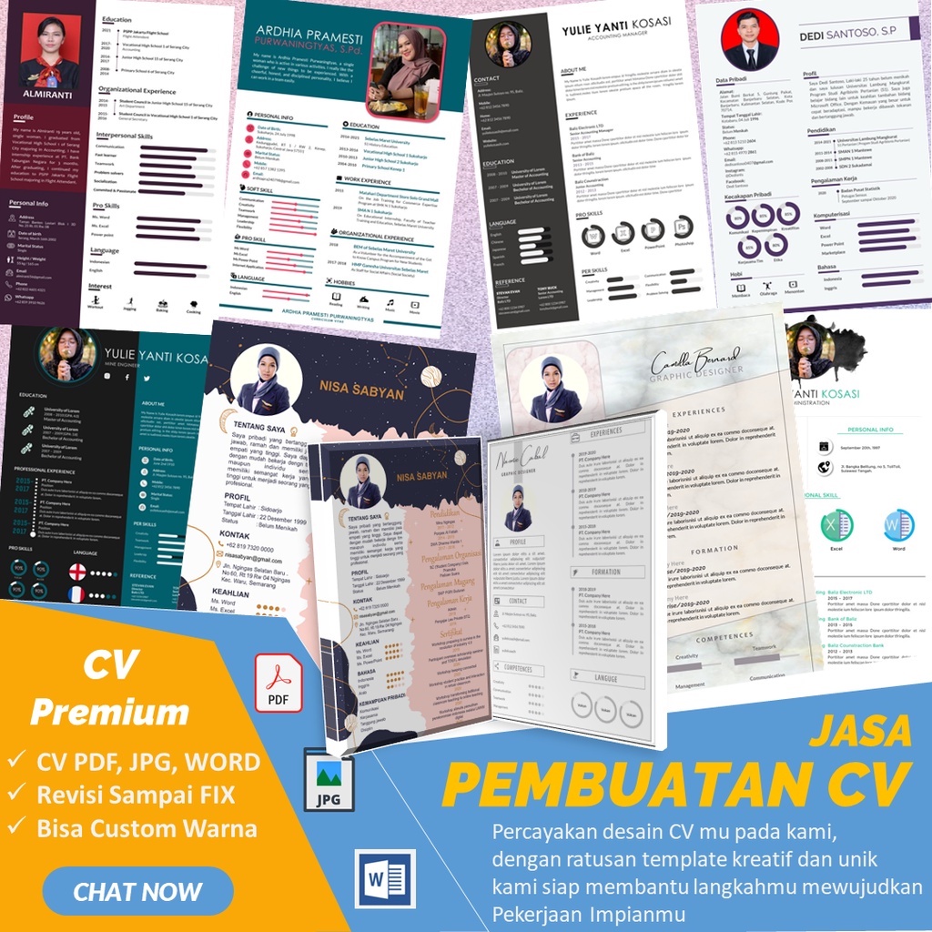 Jual BIKIN CV Curriculum Vitae Edit Desain CV Pilihan Design Banyak ...