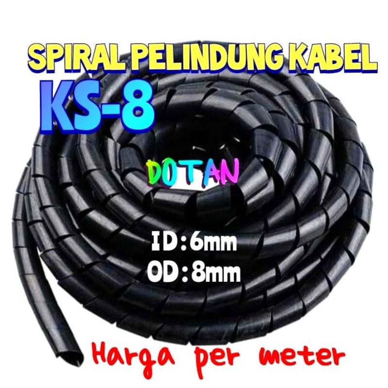 Jual KABEL SPIRAL KS 8 KS-8 PEMBUNGKUS PELINDUNG PERAPI CABLE / PER ...