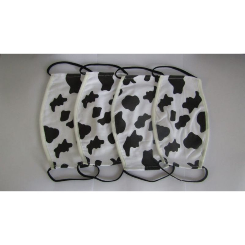 Jual Masker Motif Sapi Hitam Putih Tali / Masker Motif Sapi Hitam Putih ...