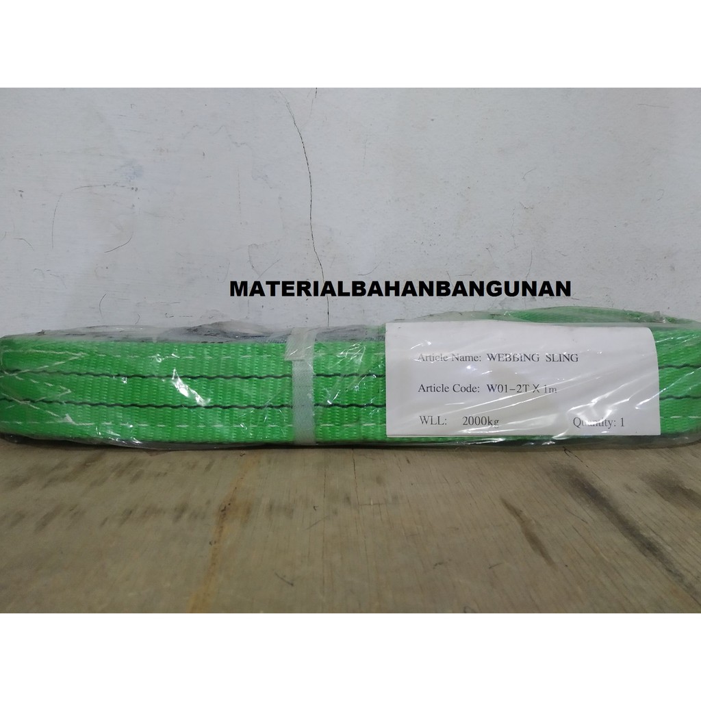 Jual Webbing Sling 2 Ton x 2 inch x 1 Meter Sling Kain Cargo Tali ...