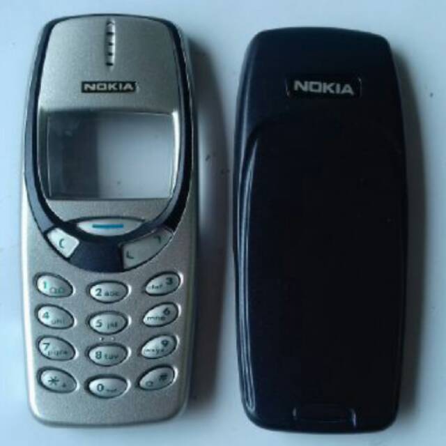 Jual Casing nokia 3310 compatible for 3330 silver-hitam logo NOKIA ...