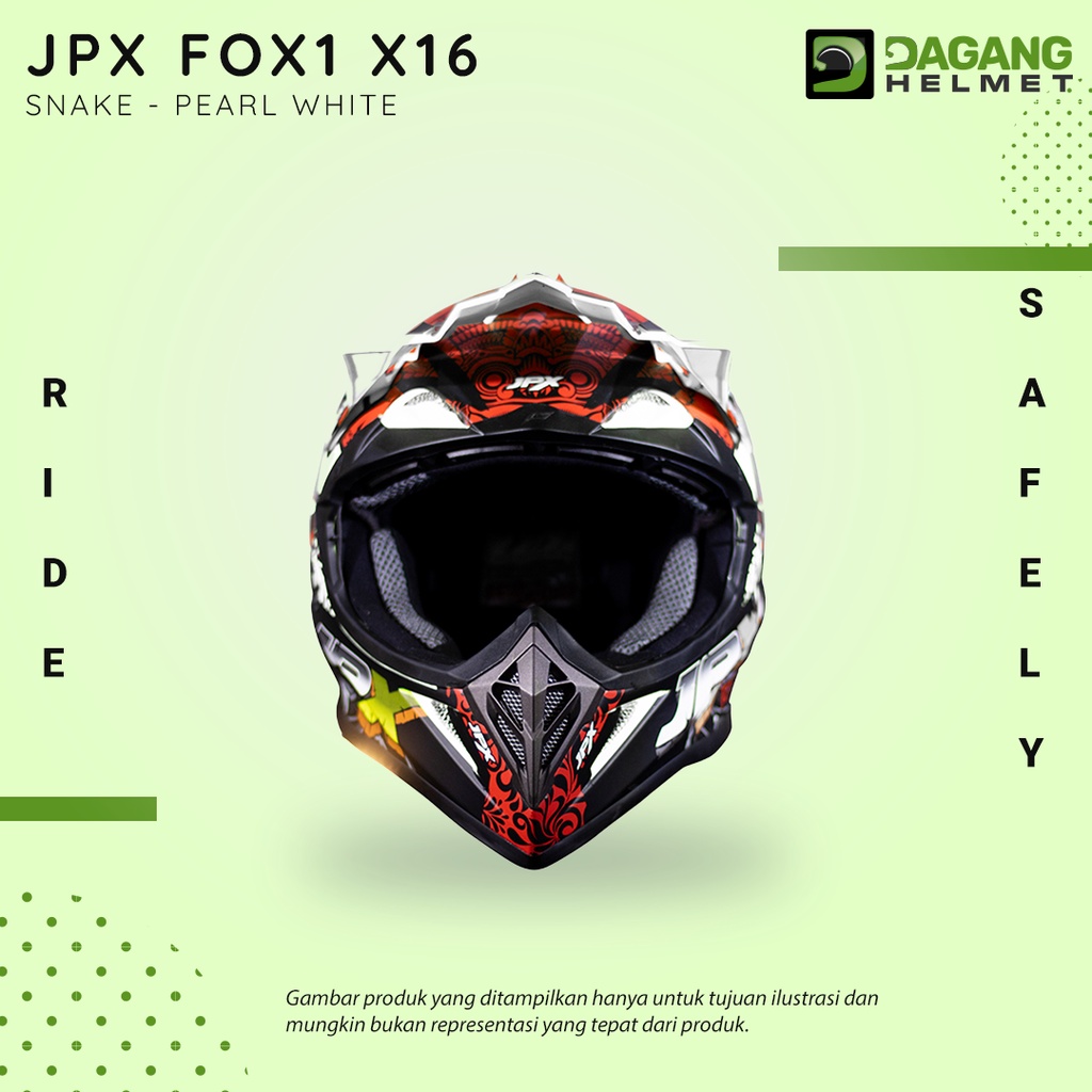 Jual HELM CROSS MURAH JPX Fox1 - X16 Snake - Full Face - racing - Cross - Safety | Shopee Indonesia