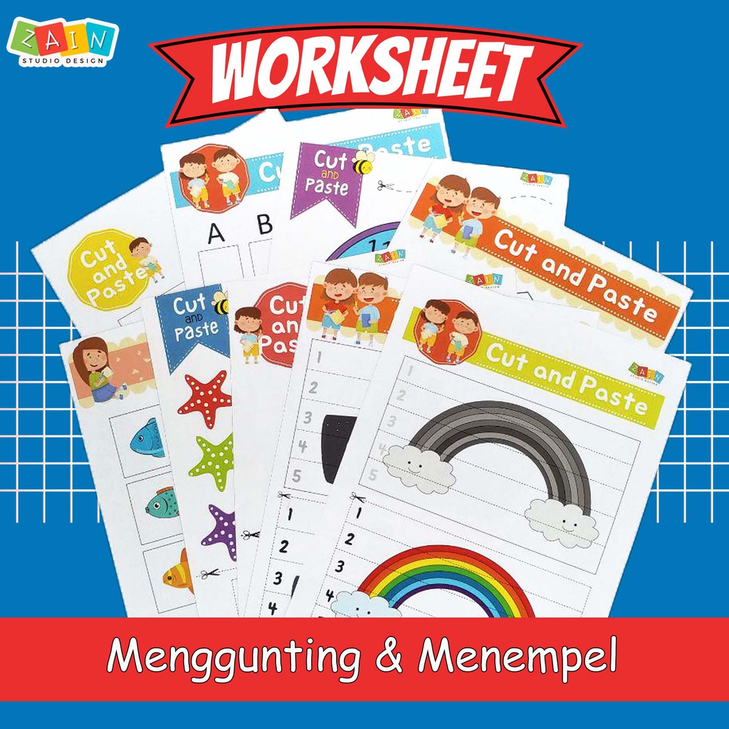 Jual WORKSHEET EDUKASI ANAK PAUD TK AKTIVITAS MENGGUNGTING DAN MENEMPEL ...