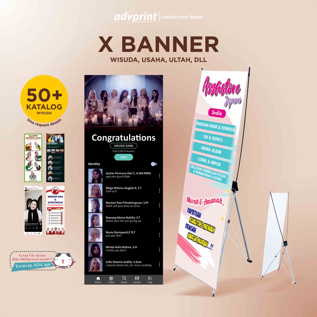 Jual PAKET XBANNER X BANNER WISUDA FREE DESAIN X BANNER 60X160 MURAH FREE DESAIN UNTUK USAHA ...