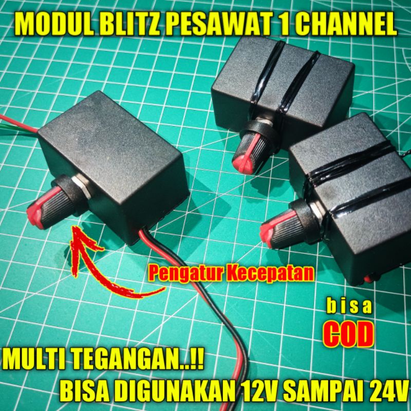 Jual MODUL BLITZ PESAWAT 1 CHANNEL 12/24V FLASH KILAT PENGATUR KECEPATAN LUAR | Shopee Indonesia