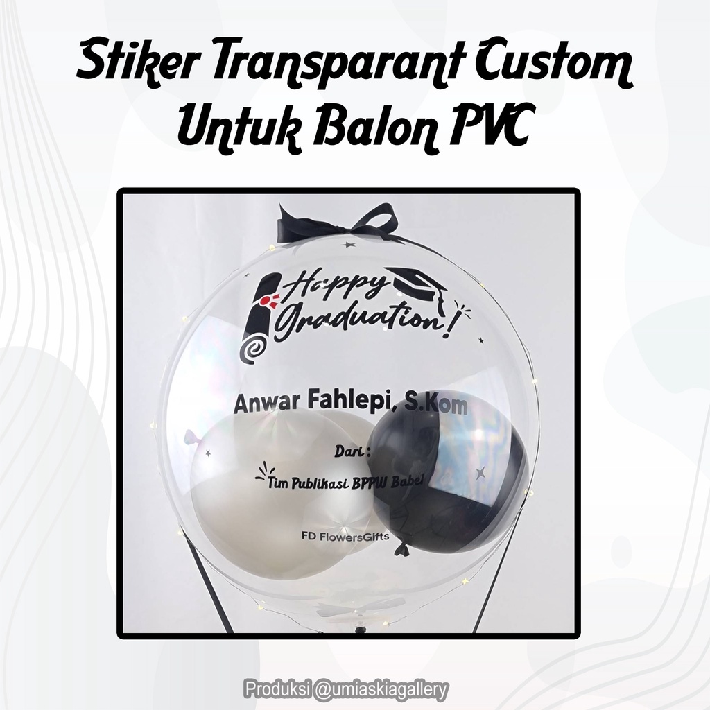 Jual Stiker Transparan Buket Balon PVC Custom | Shopee Indonesia