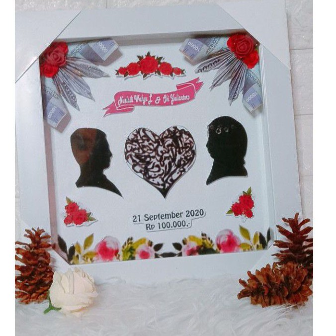 Jual Mahar pernikahan ukuran 30x30cm mahar siluet murah, mahar ...